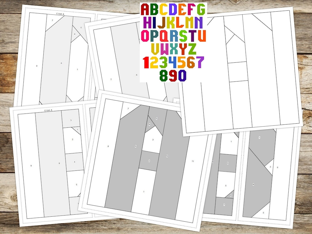 Foundation Paper Piecing (FPP) Templates|alphabet Quilt Block Pattern ...