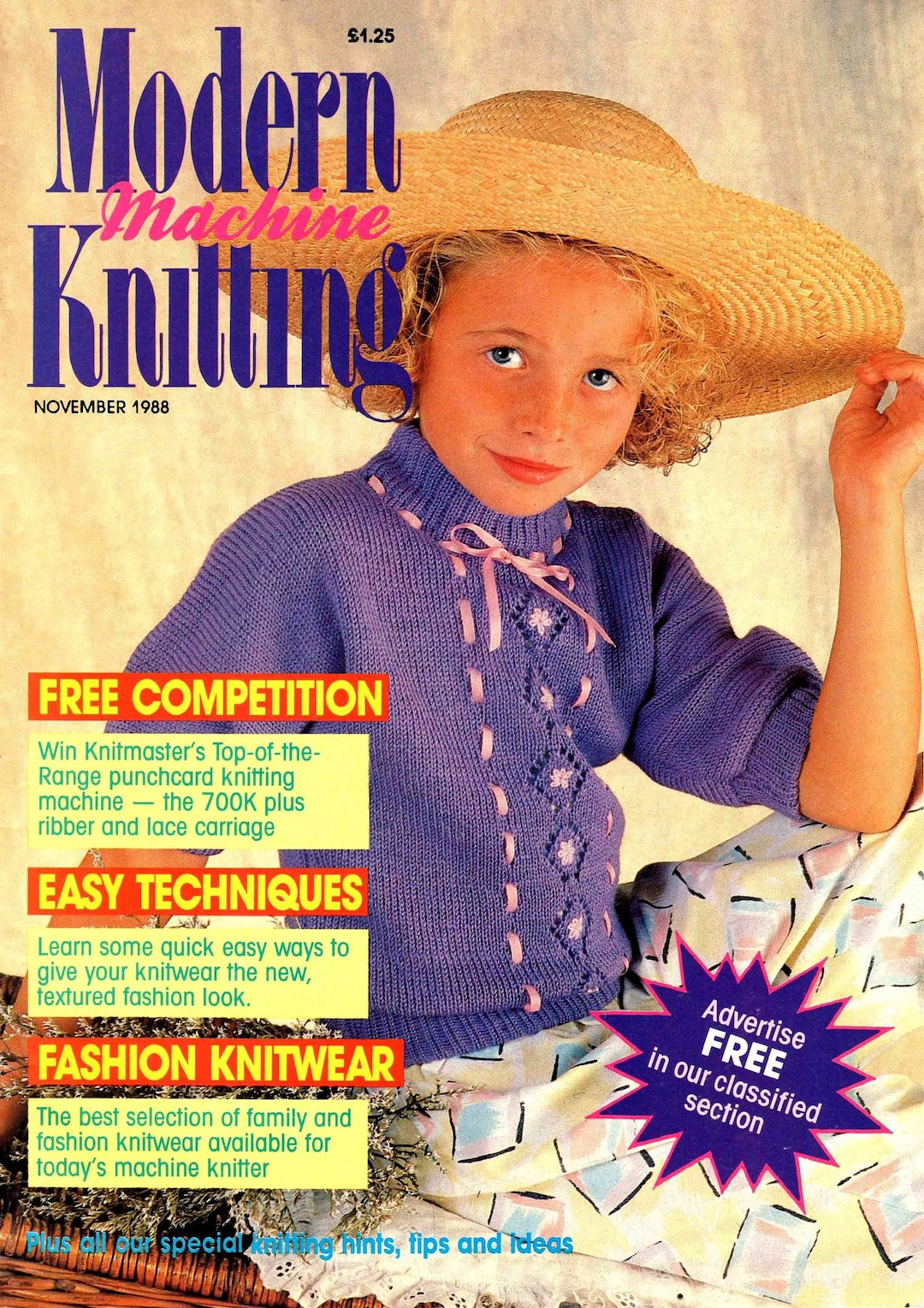 Vintage Knitting Machine Pattern Magazine|machine Knitting Nov. 1987 ...
