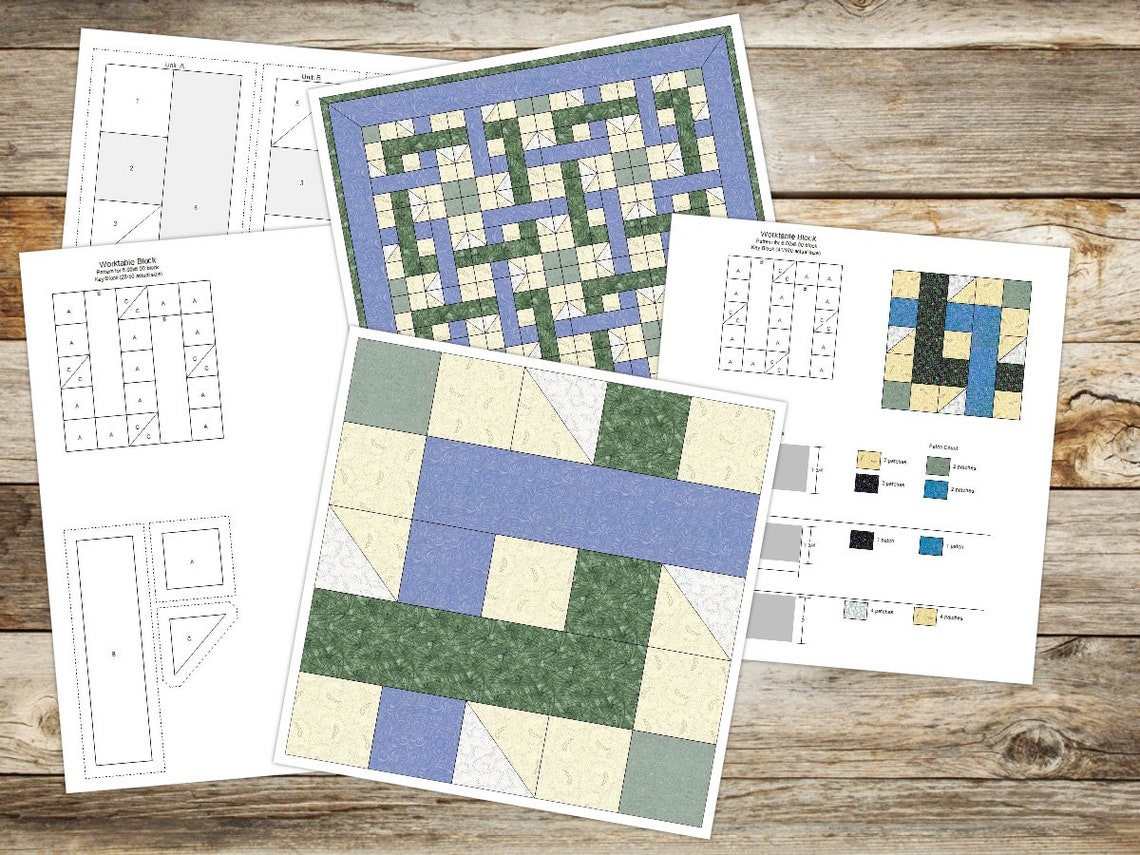 Digital PDF Quilt Block Pattern|interlocking Squares Quilt Block ...