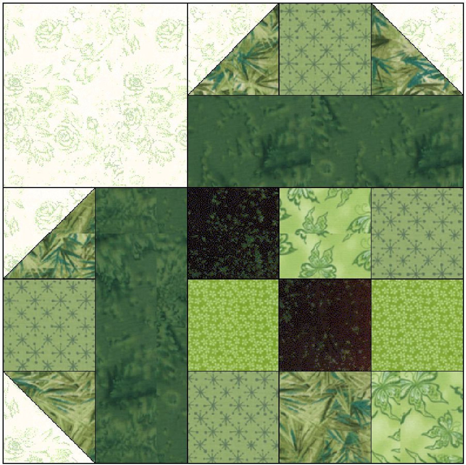 Digital PDF Quilt Block Pattern|four Leaf Clover Heart Quilt Block ...