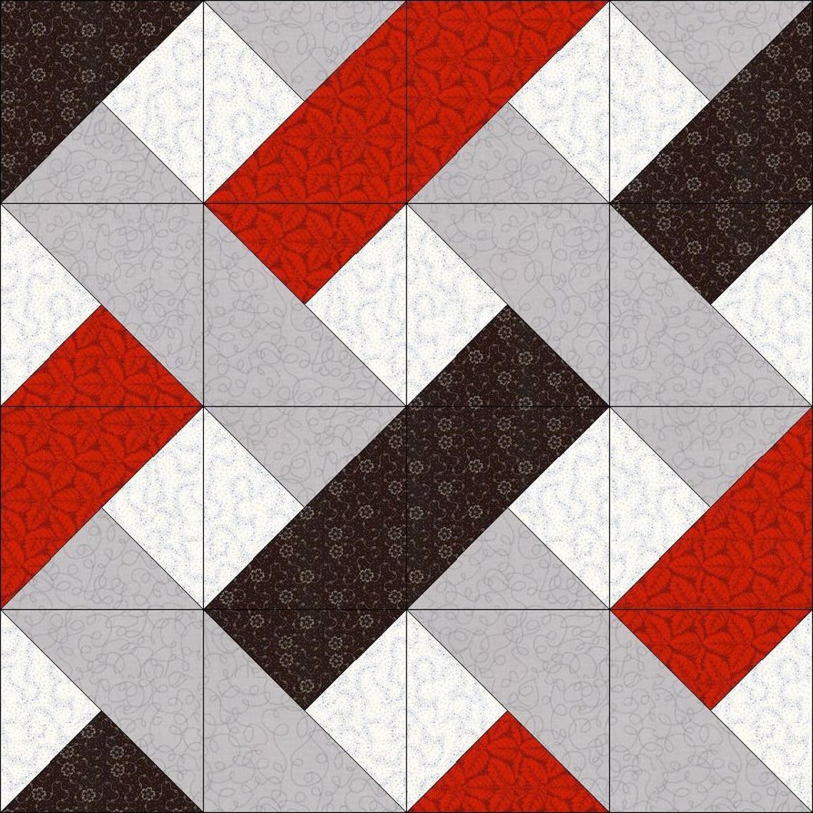 Digital PDF Quilt Block Pattern|easy Woven Quilt Block Pattern|modern ...