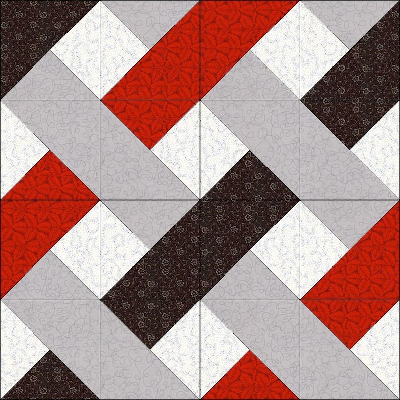 Digital PDF Quilt Block Pattern|easy Woven Quilt Block Pattern|modern ...