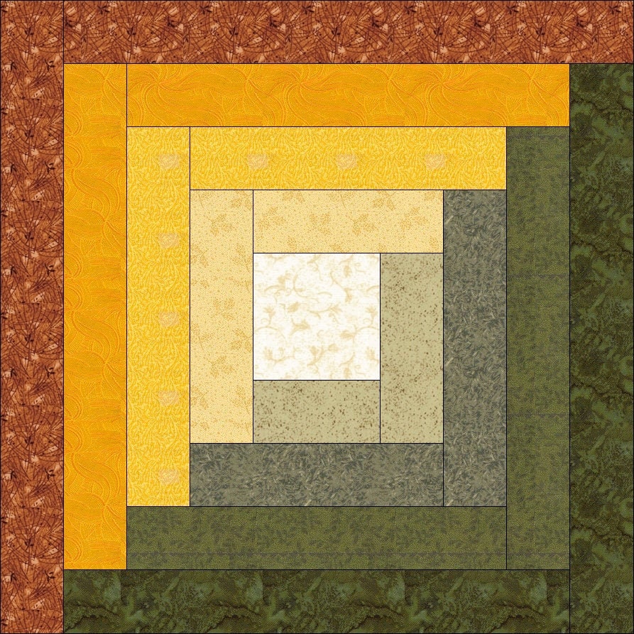 Digital Pdf|classic Log Cabin Quilt Block Pattern|modern Patchwork ...
