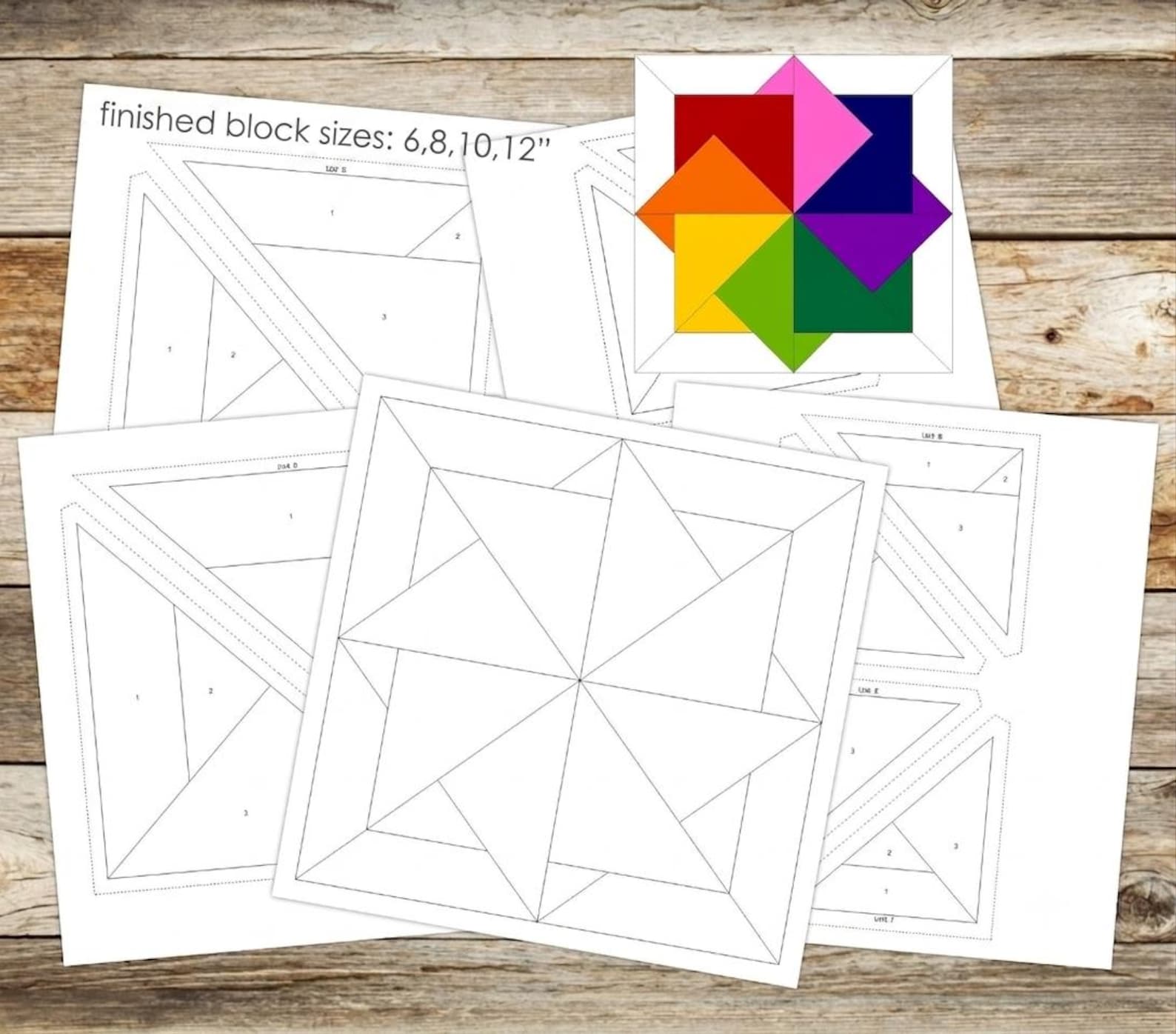 Foundation Paper Piecing (FPP) Templates|card Trick Quilt Block Pattern ...