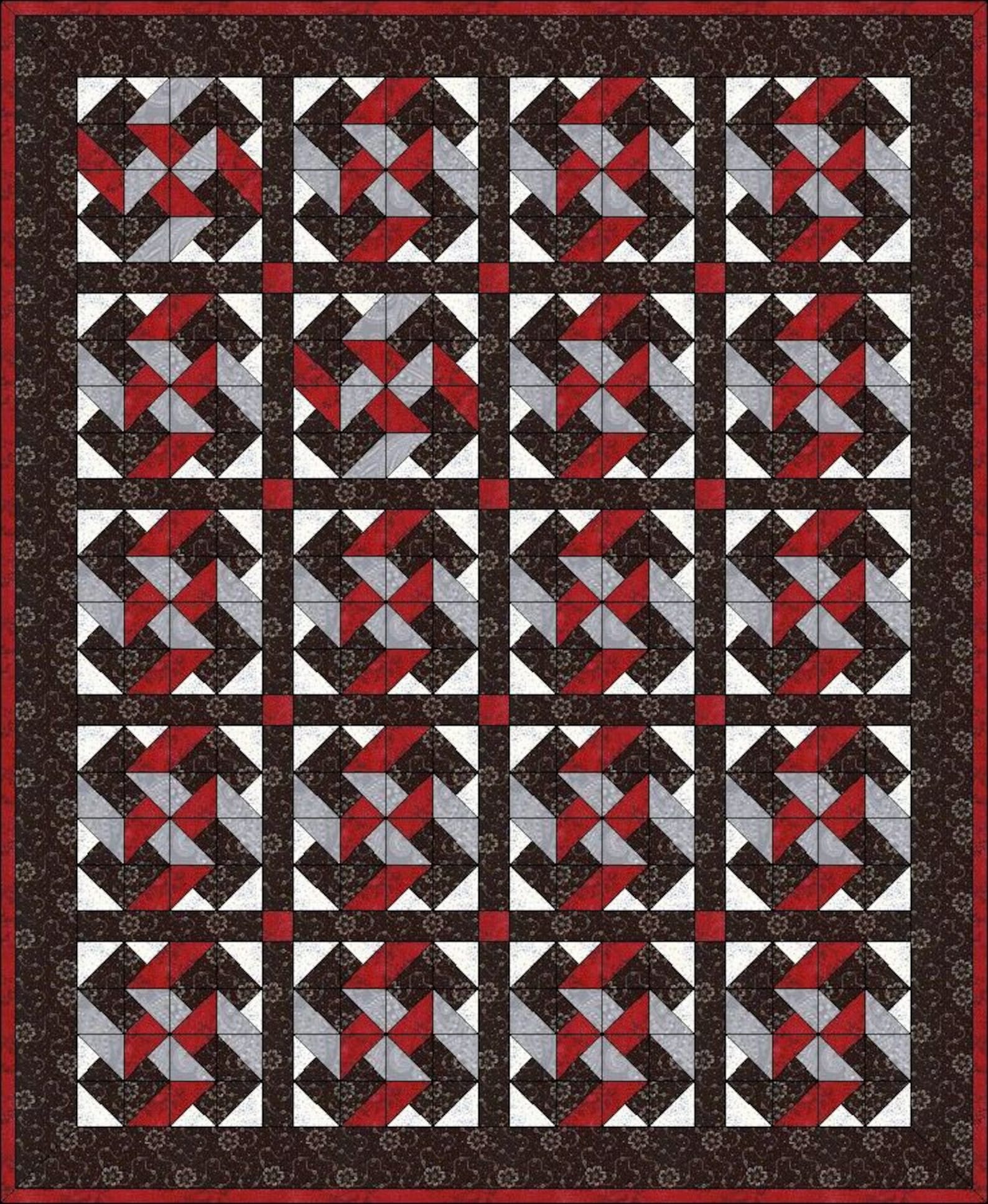 Digital PDF Quilt Block Patternfour Cubes Quilt Block Pattern3d Optical ...