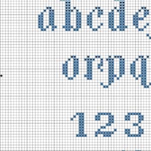 Cross Stitch Alphabet and Numbers Pattern|fancy Cursive|modern Xstitch ...