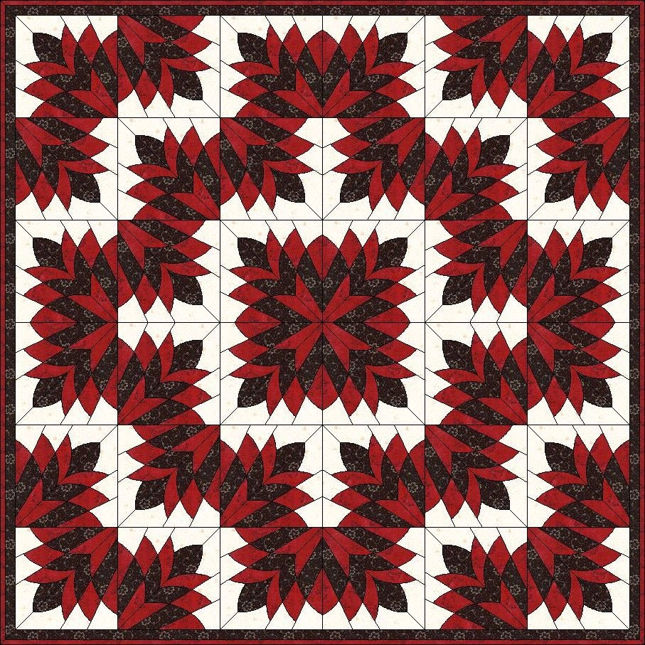 Digital PDF Quilt Block Patterncleopatra's Fan Quilt | Etsy