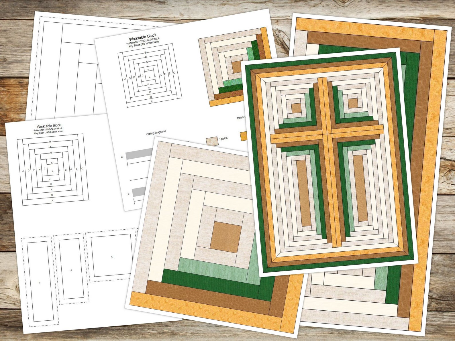 Digital Pdf|log Cabin Cross Quilt Block Pattern|classic Log Cabin ...