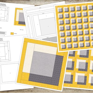 Digital Pdf|transparent Squares Quilt Block Pattern|log Cabin Quilt ...