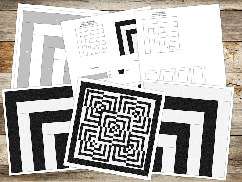 Digital PDF Quilt Block Pattern|optical Illusion Block Pattern (2 ...