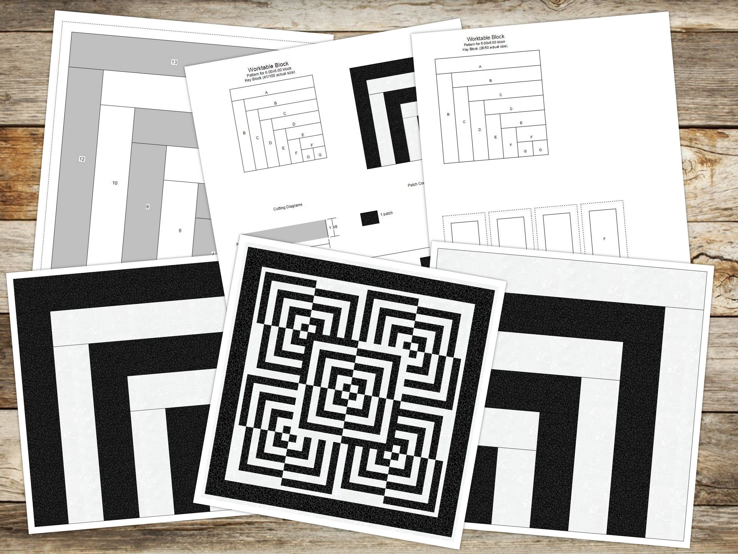 Digital PDF Quilt Block Pattern|optical Illusion Block Pattern (2 ...