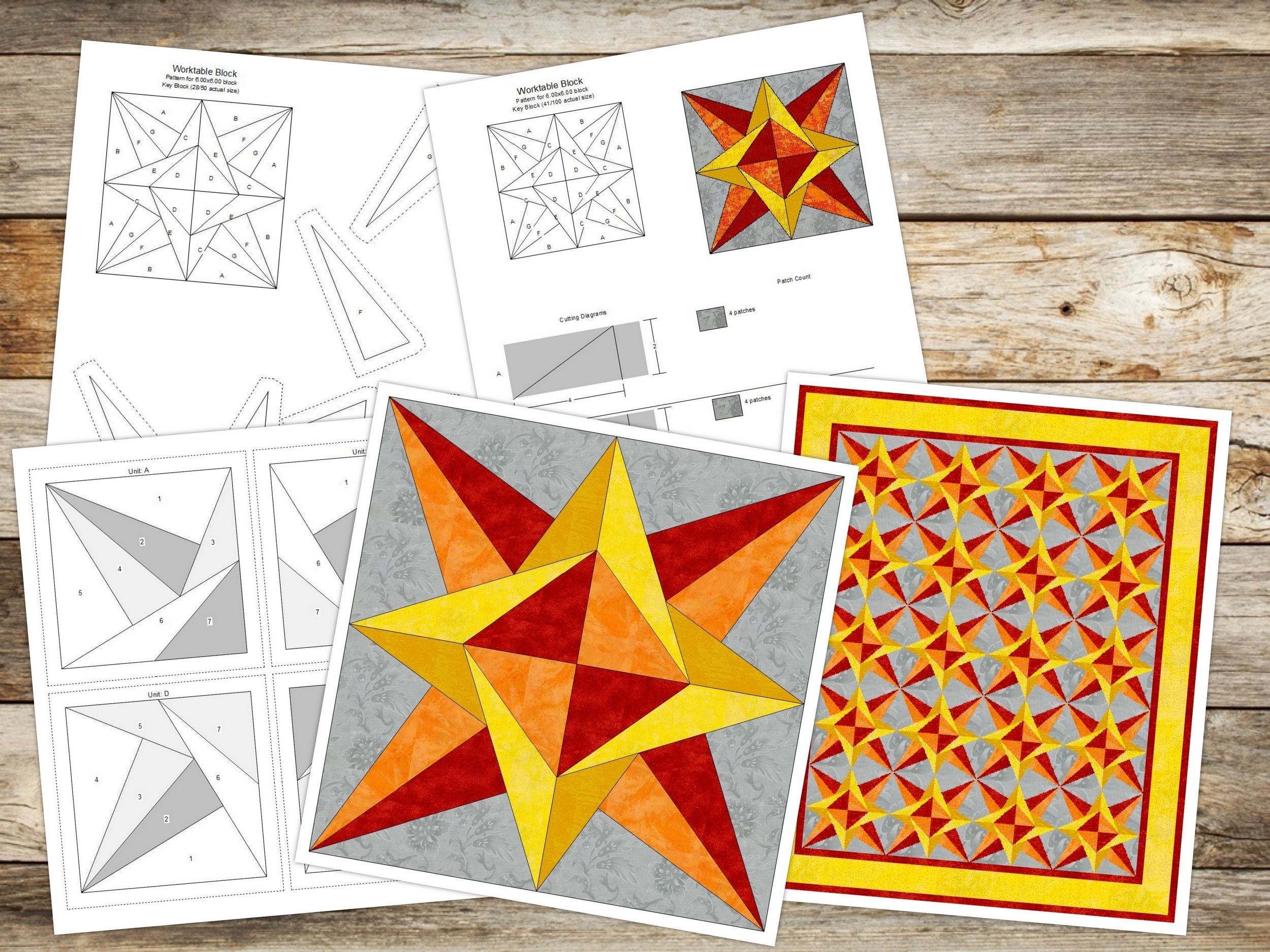 Digital PDF Quilt Block Patternstar Quilt Block Pattern - Etsy
