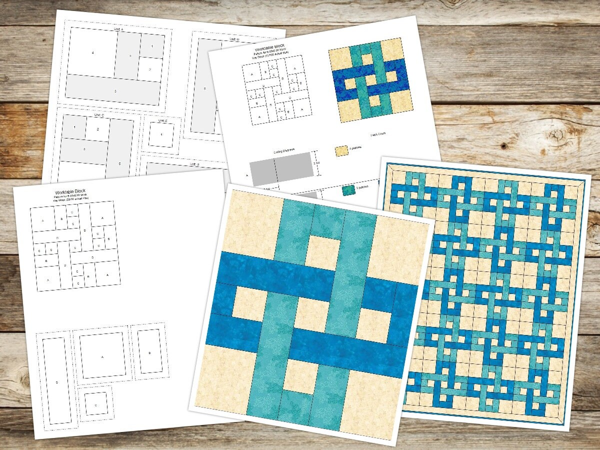 Digital PDF Quilt Block Pattern|chain Link Quilt Block|modern Patchwork ...