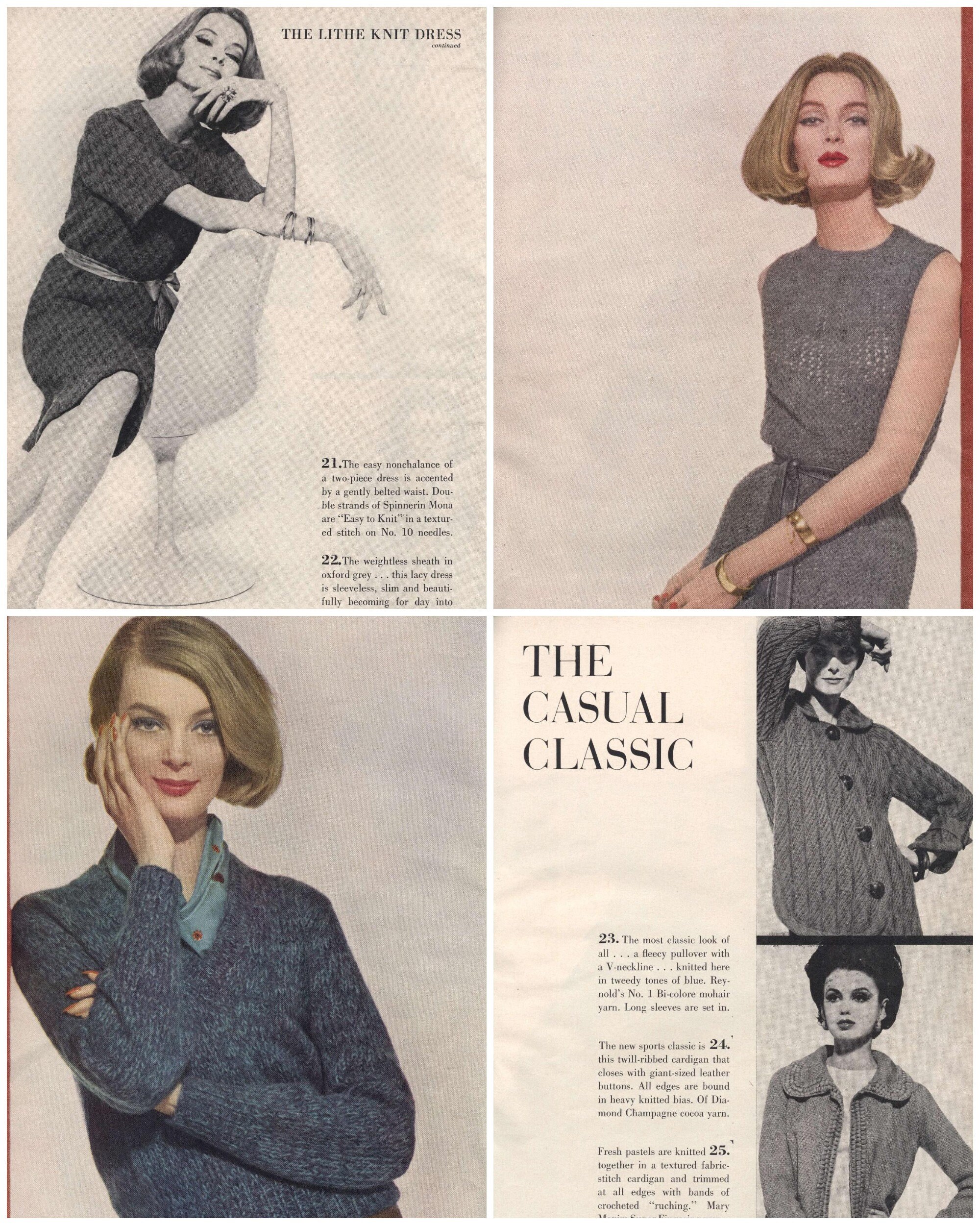 Vintage Vogue Knitting Magazine | Fall-winter 1961 (PDF Pattern) - Etsy