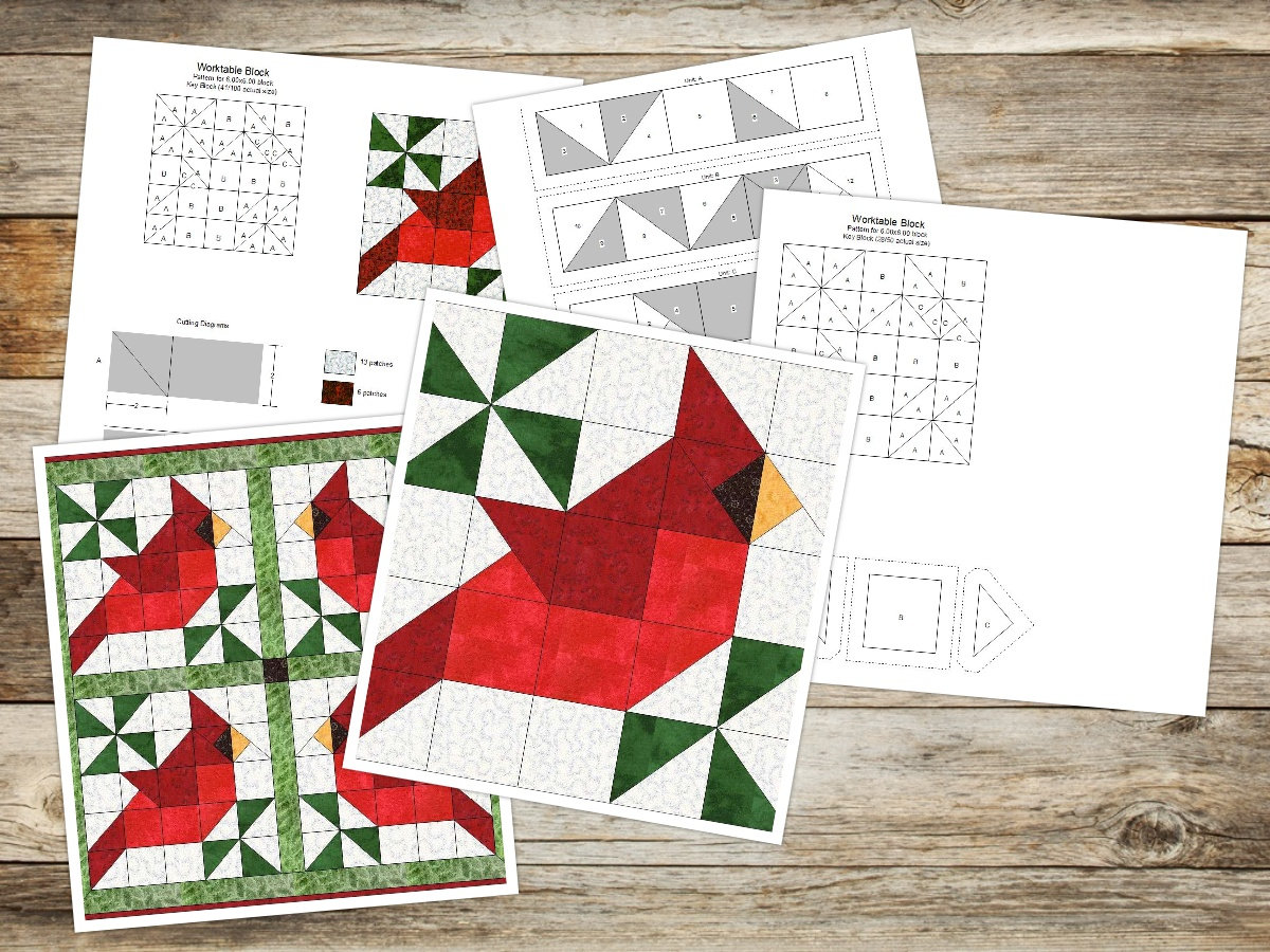 Cardinal Bird Quilt Pattern