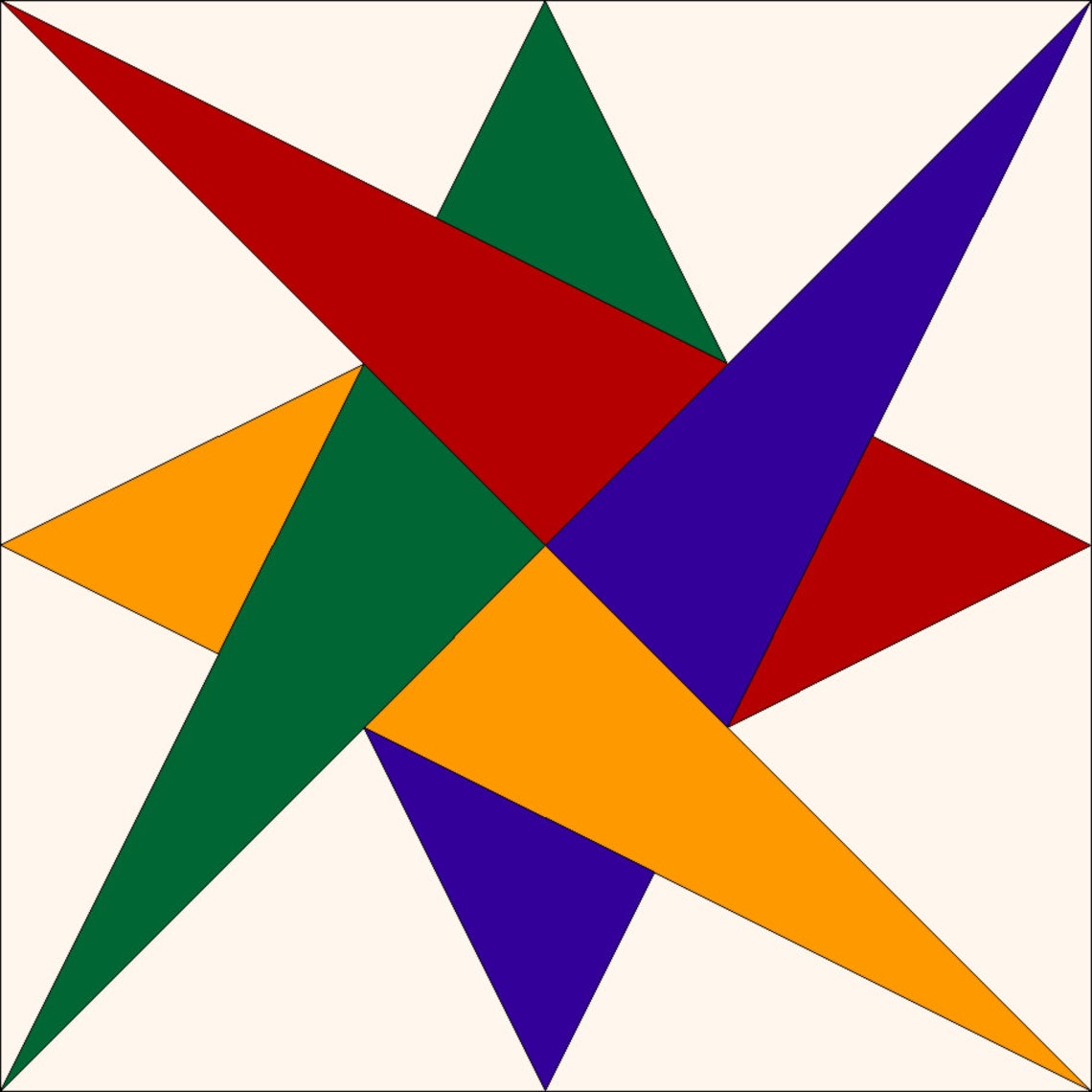 Foundation Paper Piecing (FPP) Templates, Laced Star Quilt Block ...