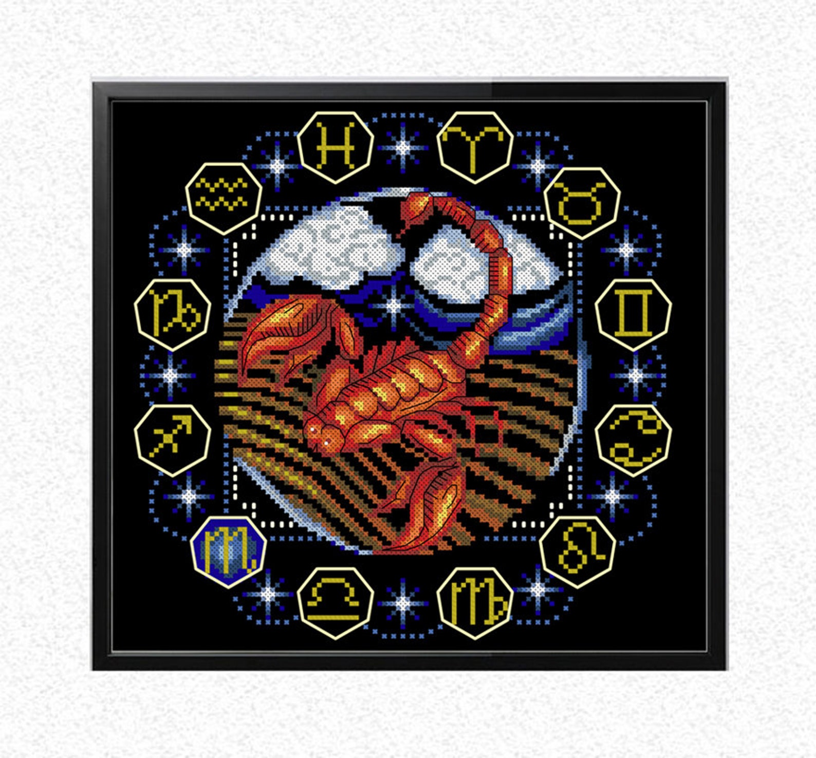 Scorpio Astrology Signs Cross-stitch Pattern Constellation - Etsy