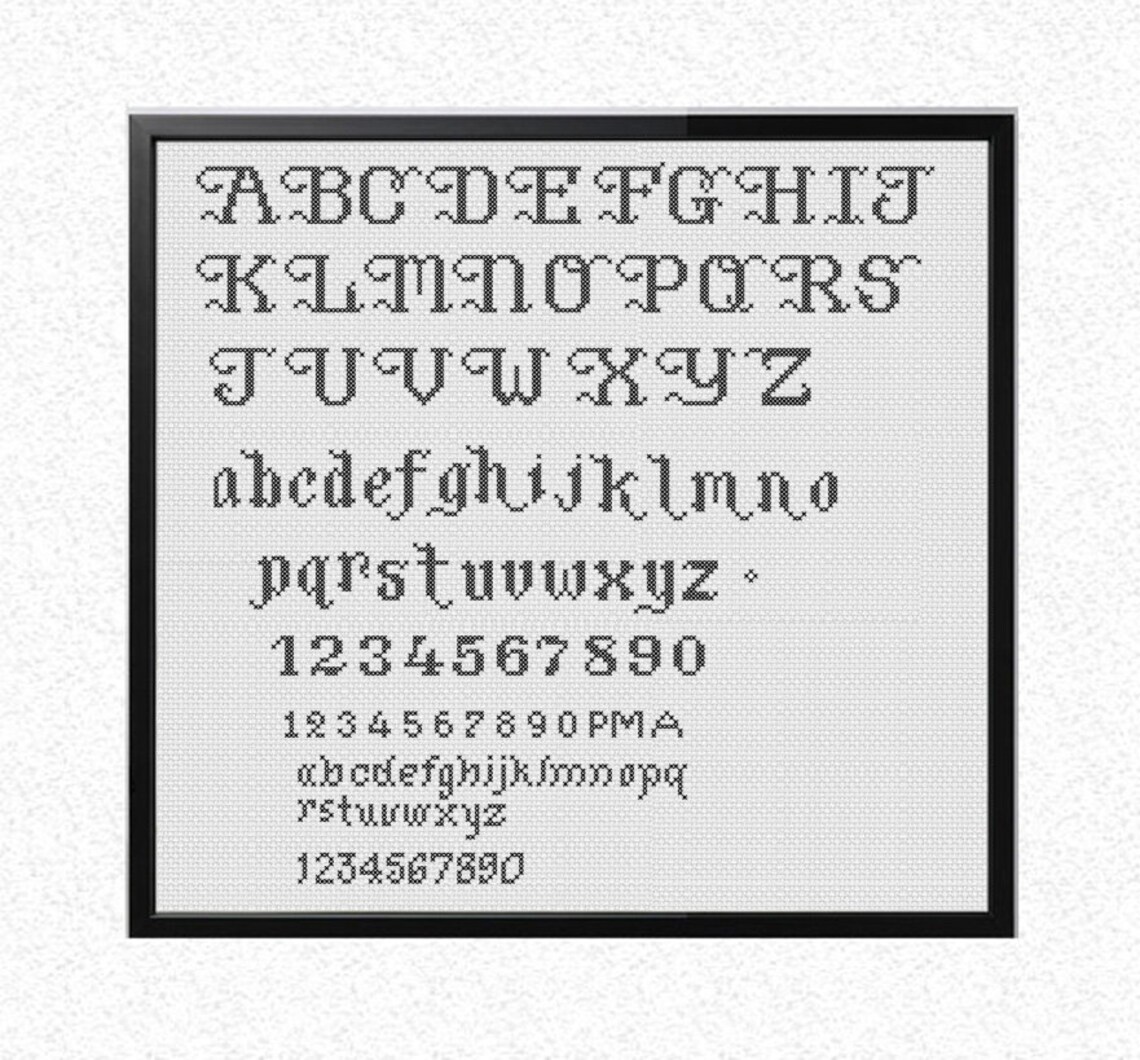 Cross Stitch Alphabet Pattern|fancy Cursive|modern Xstitch Font Chart ...