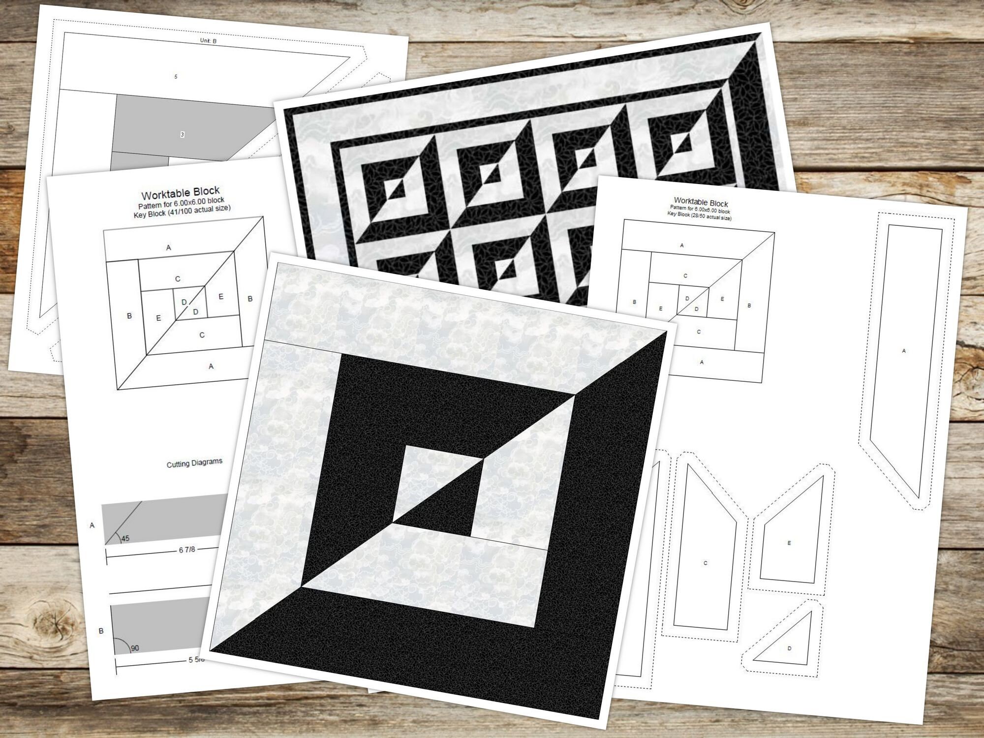 Digital PDF Quilt Block Pattern|3d Illusion (6) Quilt Block Pattern ...