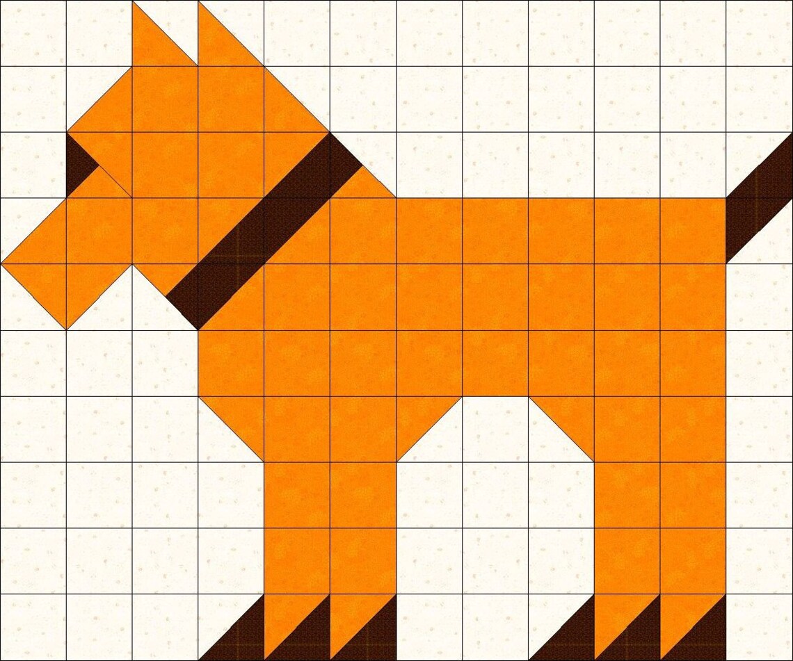 Digital PDF Quilt Block Patternthe Dog Quilt Block | Etsy