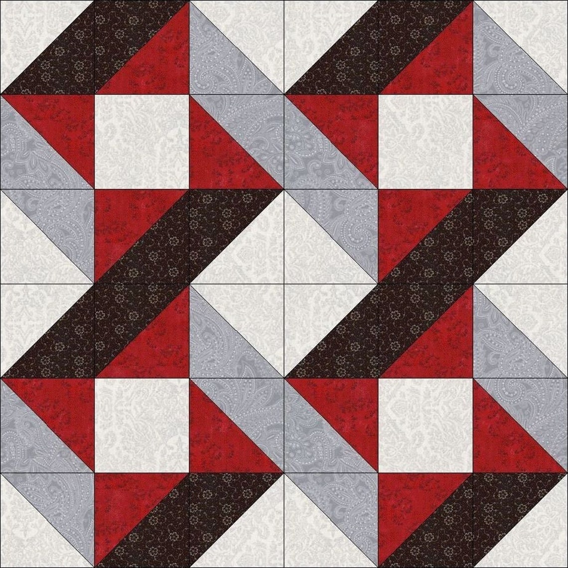 Digital PDF Quilt Block Pattern|tangled Quilt Pattern (2)|modern ...