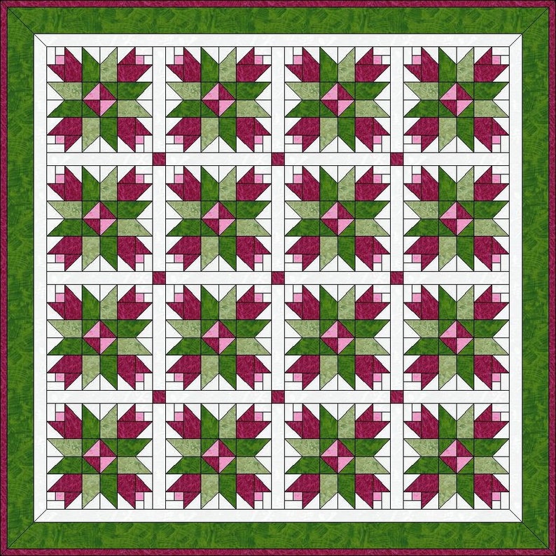 Digital PDF Quilt Block Patterntulip Quilt Block - Etsy