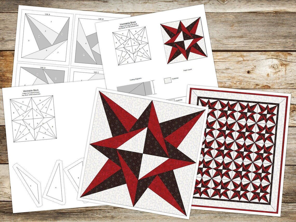 Digital PDF Quilt Block Patternstar Quilt Block Pattern - Etsy