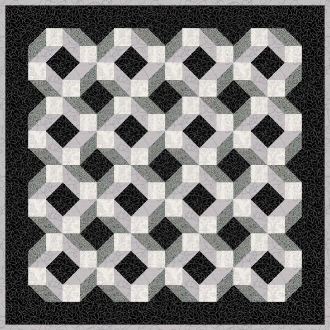 Digital PDF Quilt Block Pattern|3d Illusion Quilt Block Pattern (5 ...