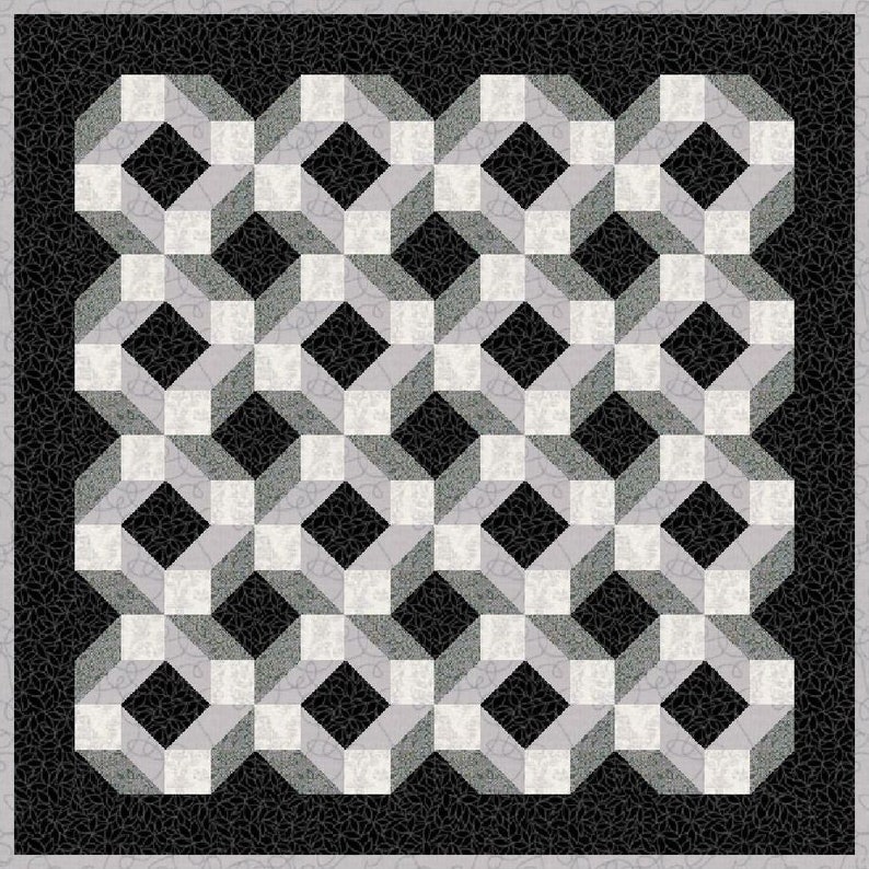 Digital PDF Quilt Block Pattern|3d Illusion Quilt Block Pattern (5 ...