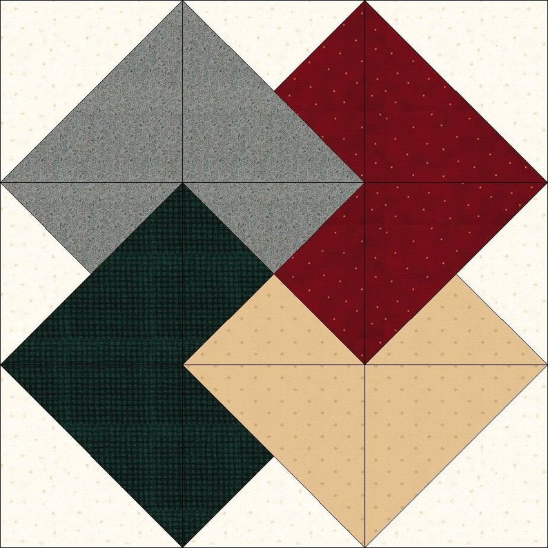 Digital Pdf|card Trick Quilt Block Pattern|traditional Quilt Block ...