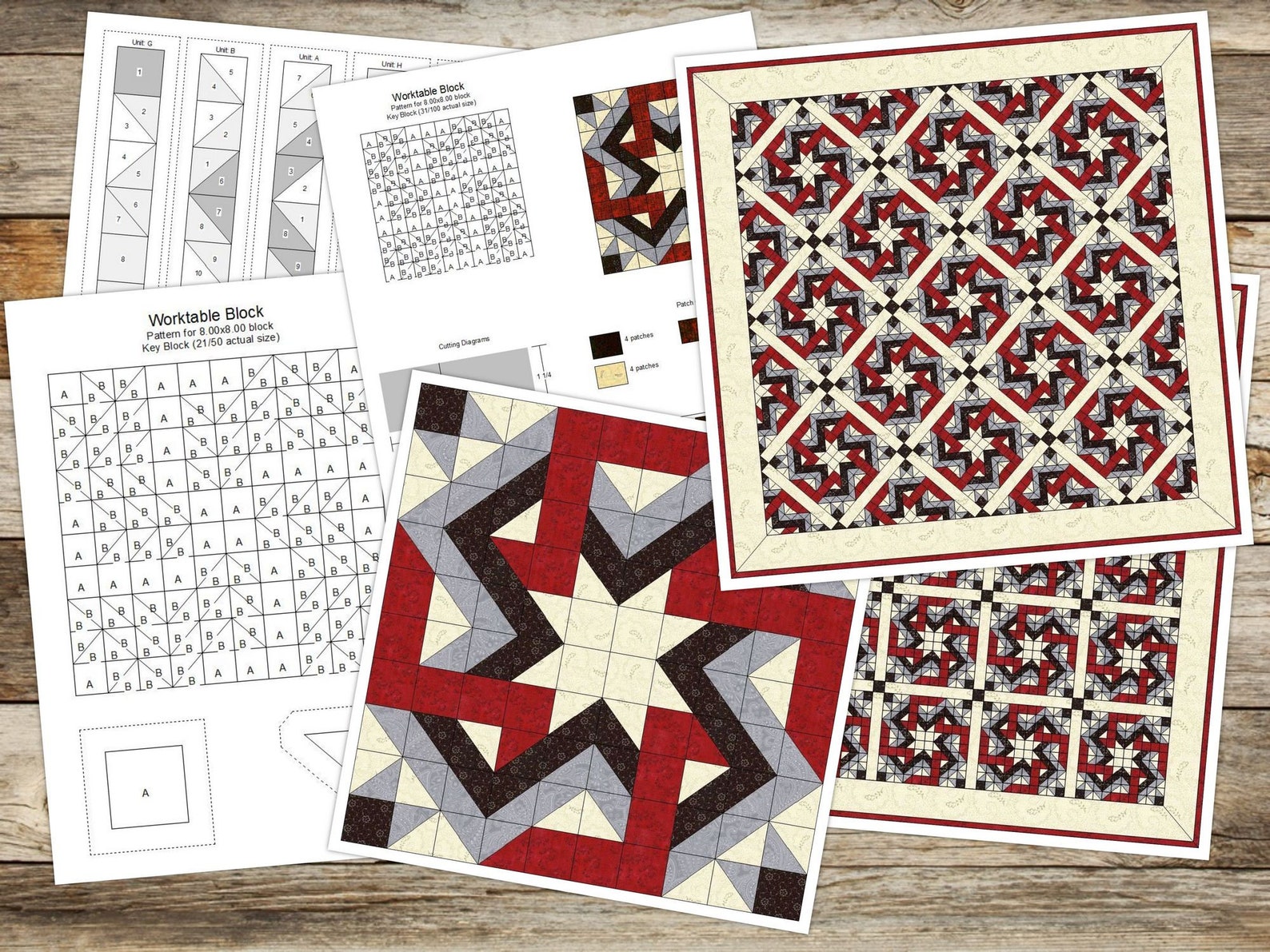 Digital PDF Quilt Block Pattern|tangled Quilt Pattern|cross Quilt Block ...