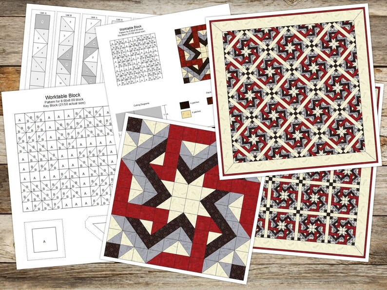 Digital PDF Quilt Block Pattern|tangled Quilt Pattern|cross Quilt Block ...