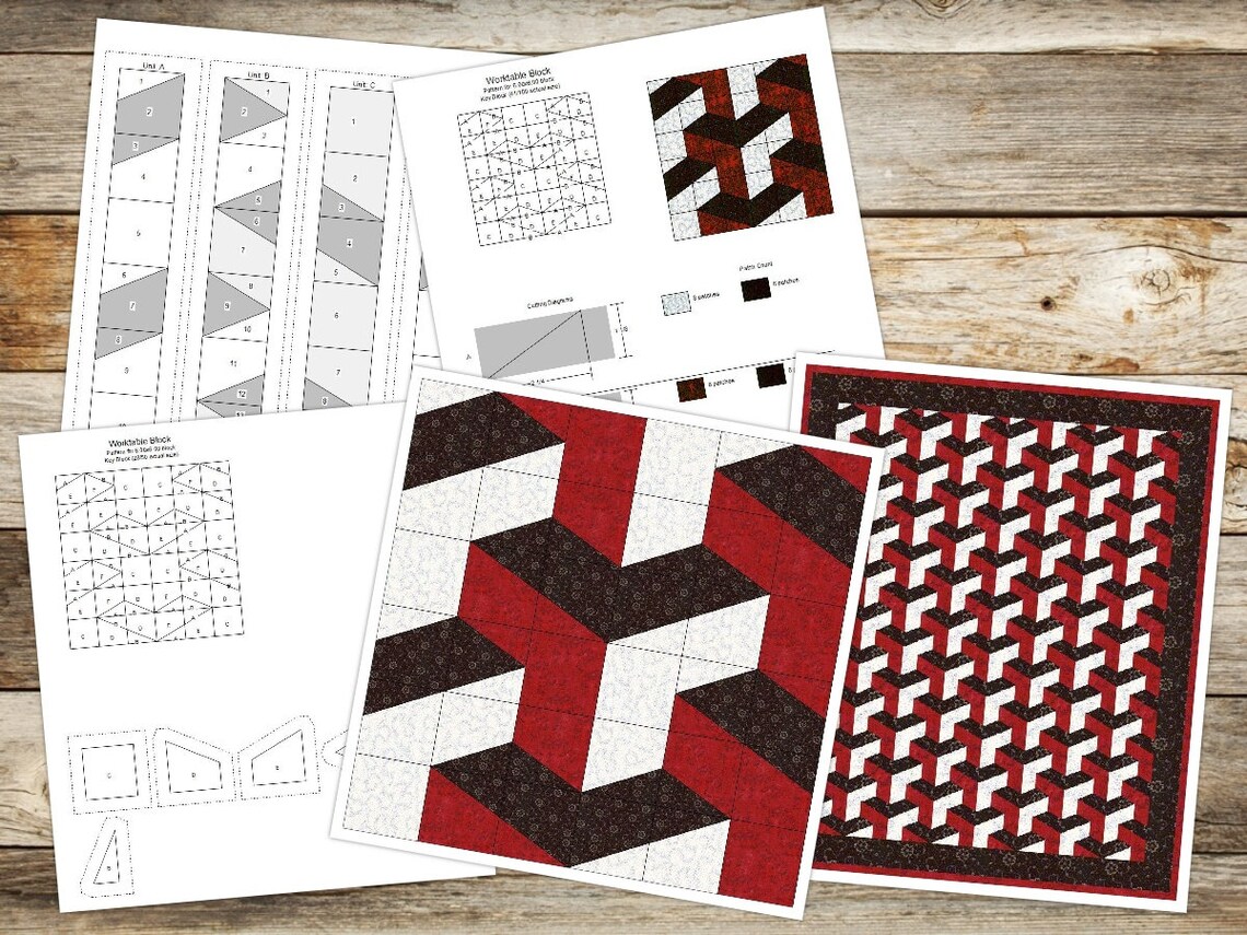 Digital PDF Quilt Block Pattern|inner City Quilt Block Pattern|optical ...