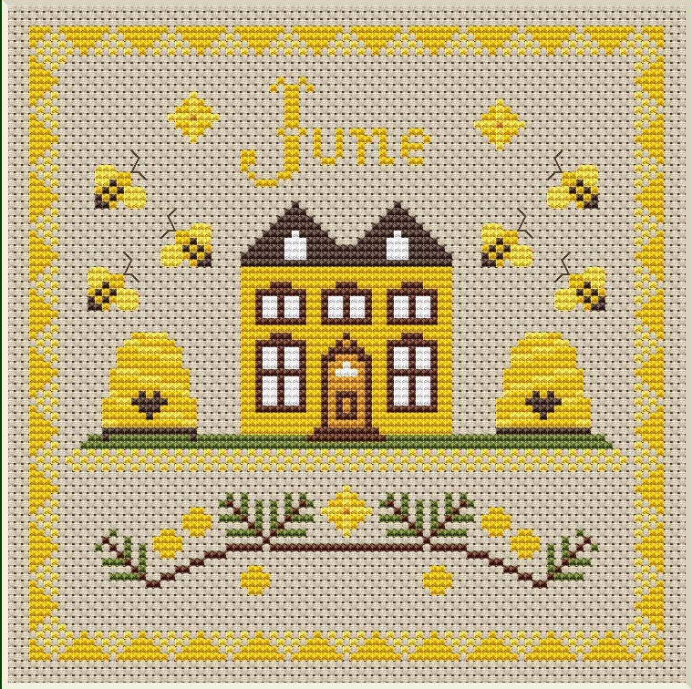 June Cross Stitch Pattern June Monthly Sampler Calendar - Etsy
