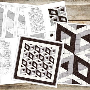 Digital PDF Quilt Block Pattern|3d Illusion Quilt Block Pattern (1)|3D ...