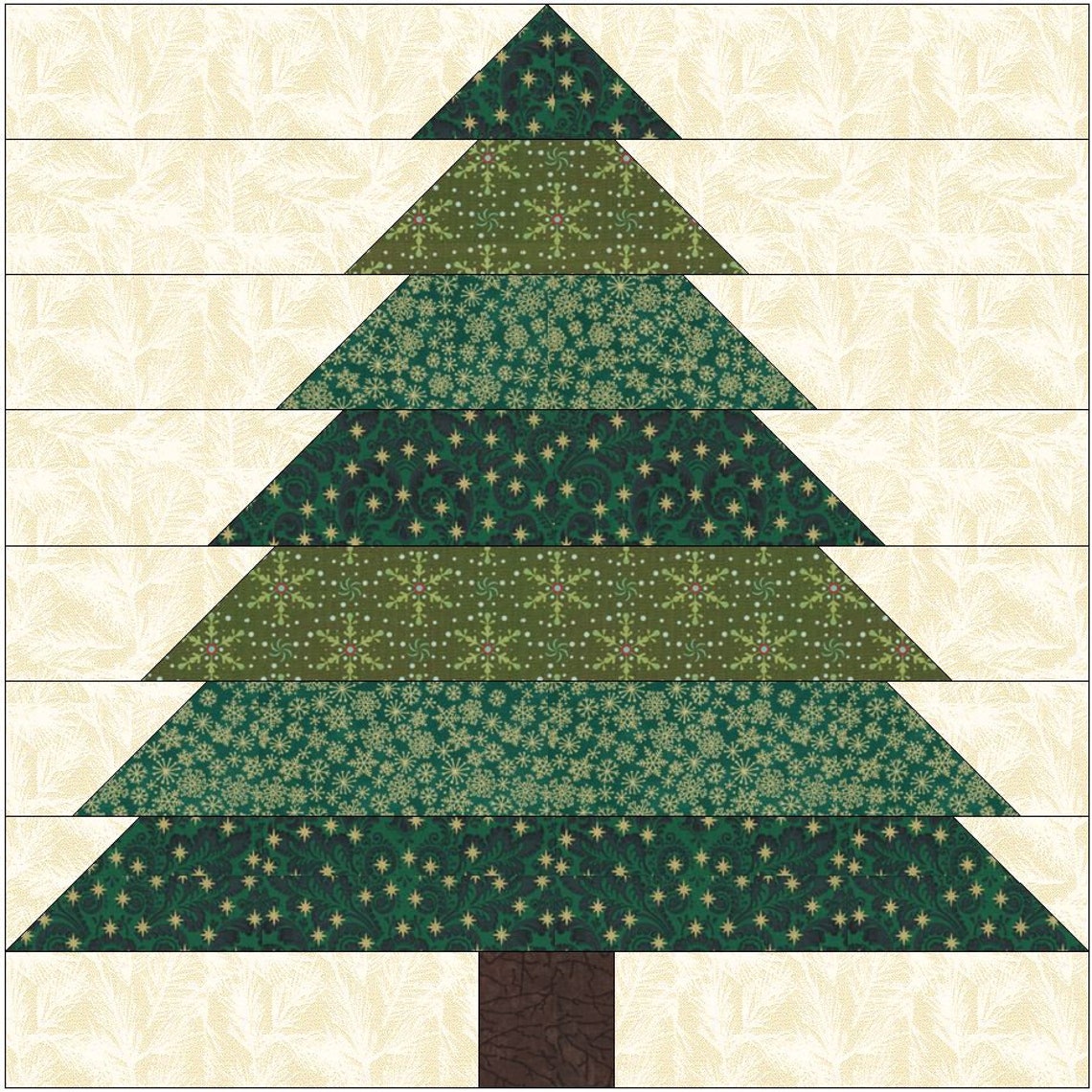 Foundation Paper Piecing (FPP) Templates|christmas Tree Quilt Block ...