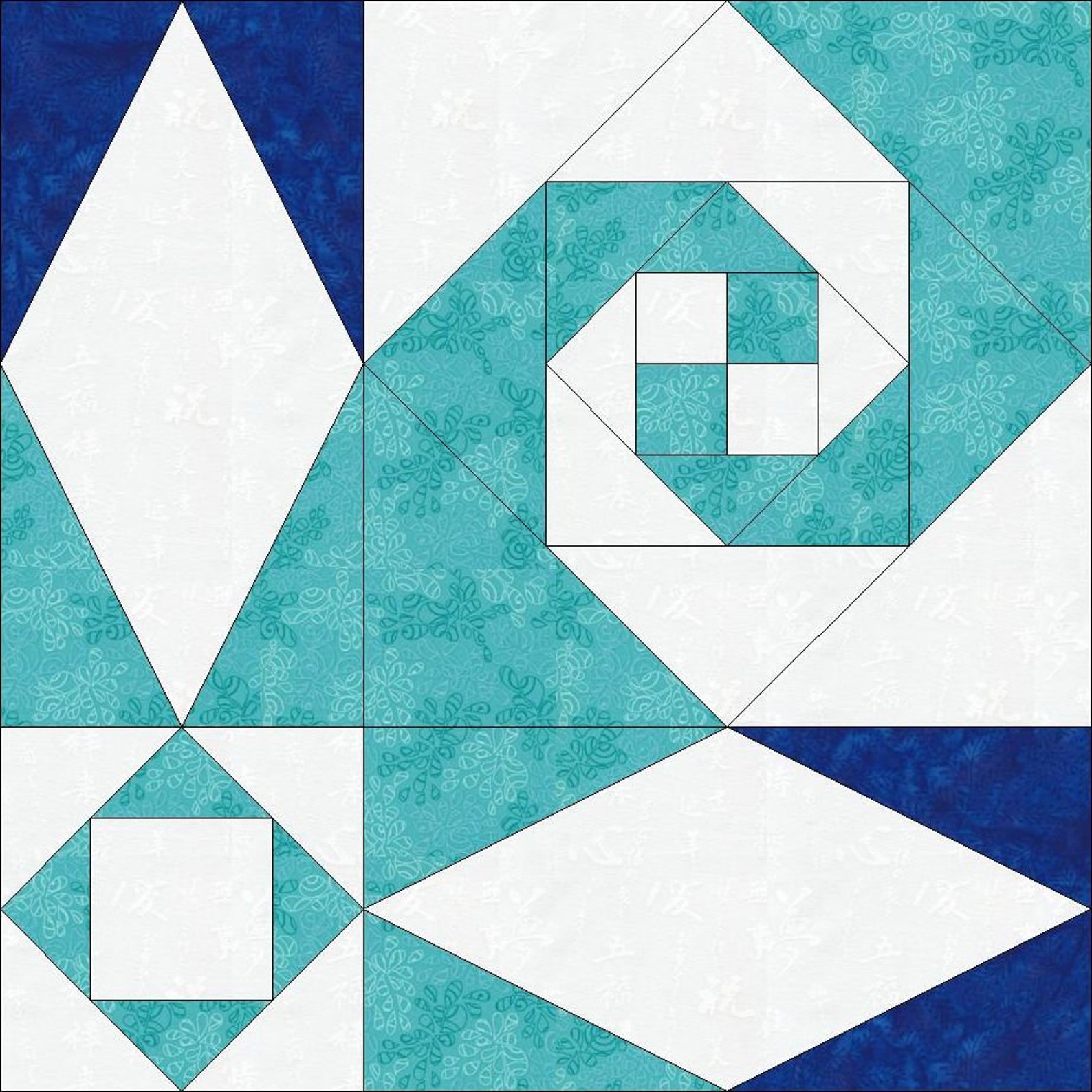 Digital PDF Quilt Block Pattern|storm at Sea and Snail Trail Quilt ...