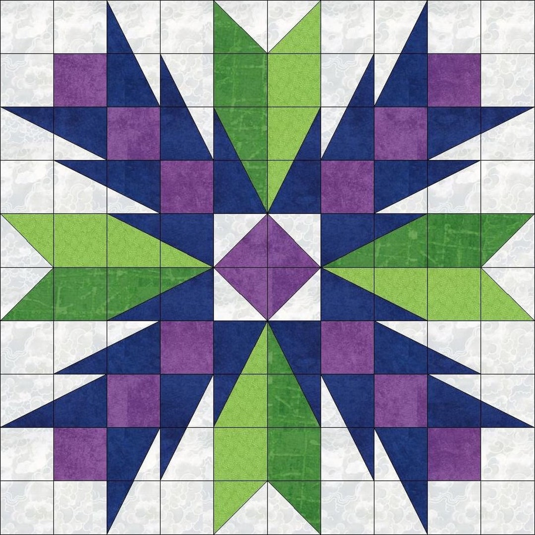 Digital PDF Quilt Block Pattern|thistle Rose Quilt Block Pattern|modern ...