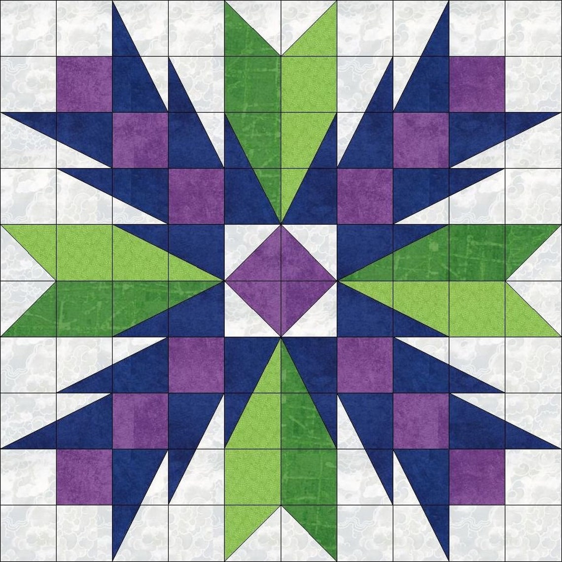 Digital PDF Quilt Block Pattern|thistle Rose Quilt Block Pattern|modern ...