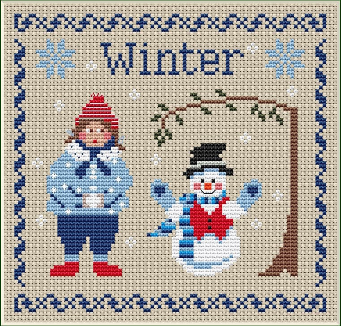 Cross Stitch Pattern Season Winter Cross Stitch Pattern - Etsy