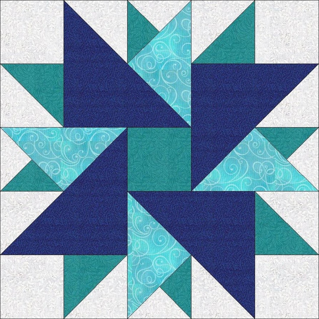 Digital PDF Quilt Block Pattern|double Aster Quilt Block Pattern|modern ...