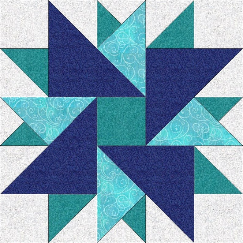Digital PDF Quilt Block Pattern|double Aster Quilt Block Pattern|modern ...