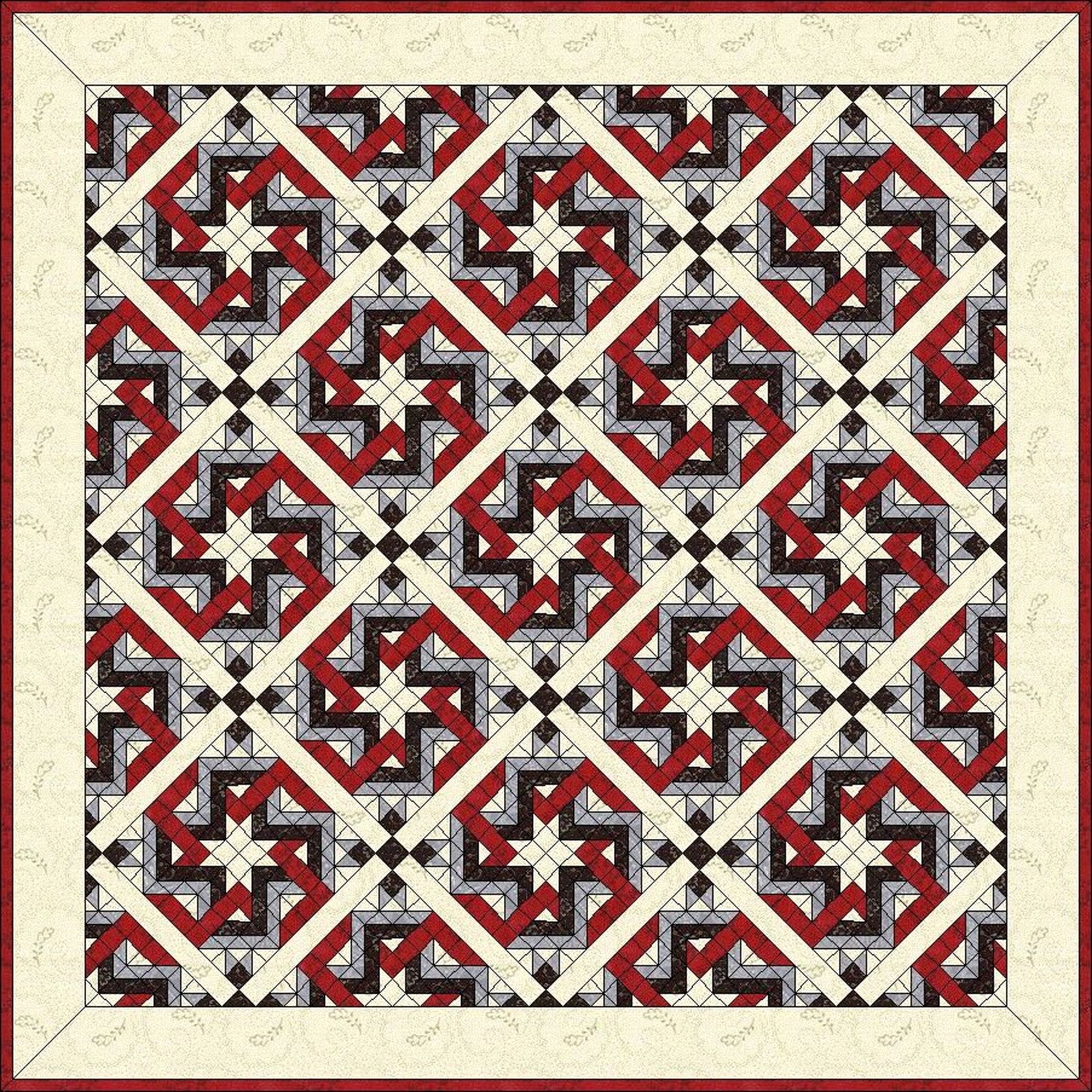 Digital PDF Quilt Block Pattern|tangled Quilt Pattern|cross Quilt Block ...