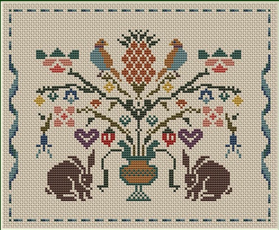 Primitive Cross Stitch Pattern PDF Cross Stitch Pattern | Etsy