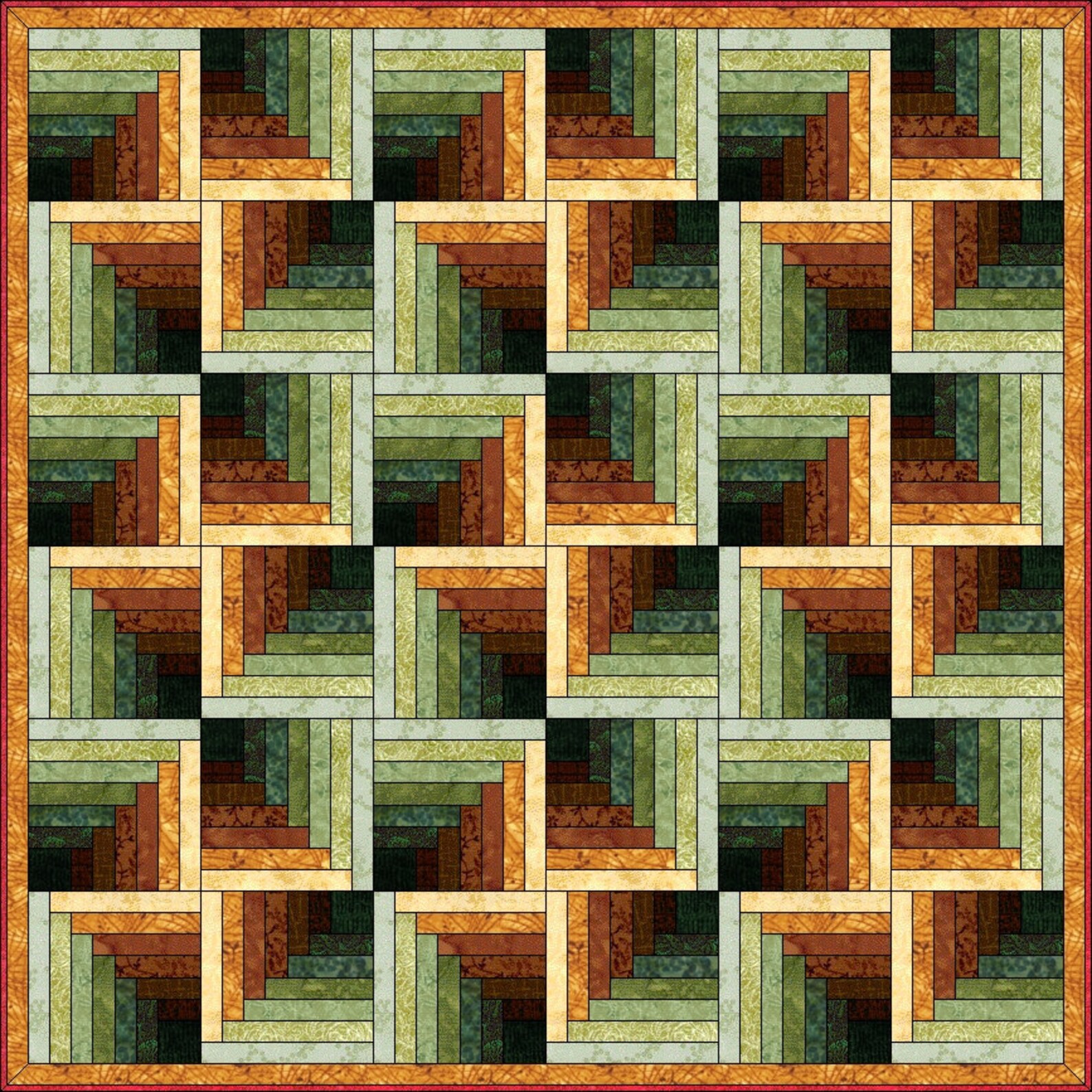 Digital PDF Quilt Block Patternlog Cabin Chevron Quilt | Etsy