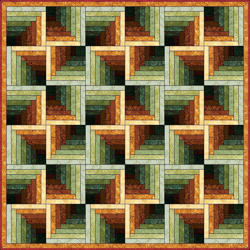 Digital PDF Quilt Block Pattern|log Cabin Chevron Quilt Pattern|modern ...