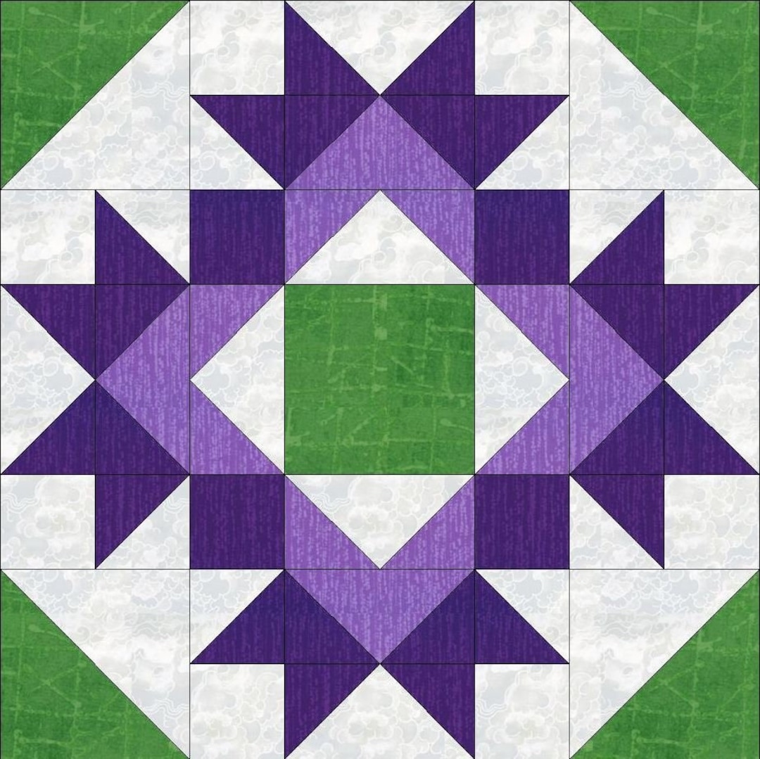 Digital PDF Quilt Block Pattern|thistle Bloom Quilt Block Pattern ...
