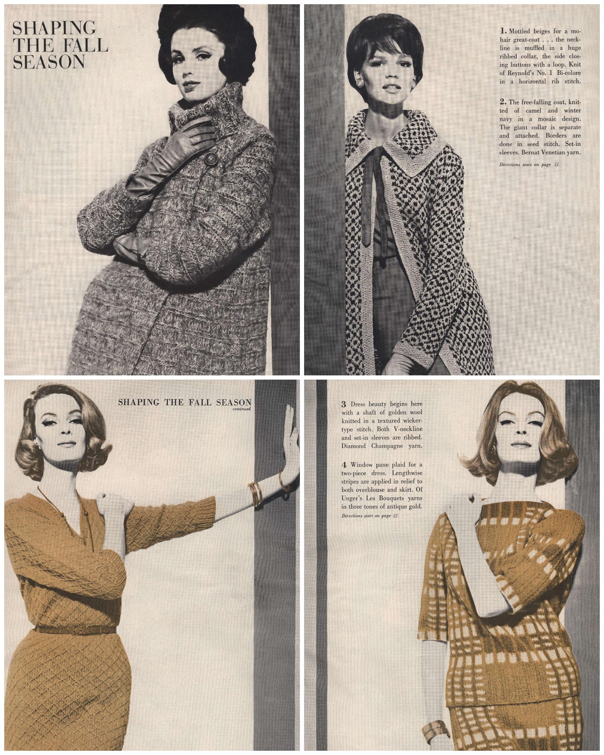 Vintage Vogue Knitting Magazine | Fall-winter 1961 (PDF Pattern) - Etsy
