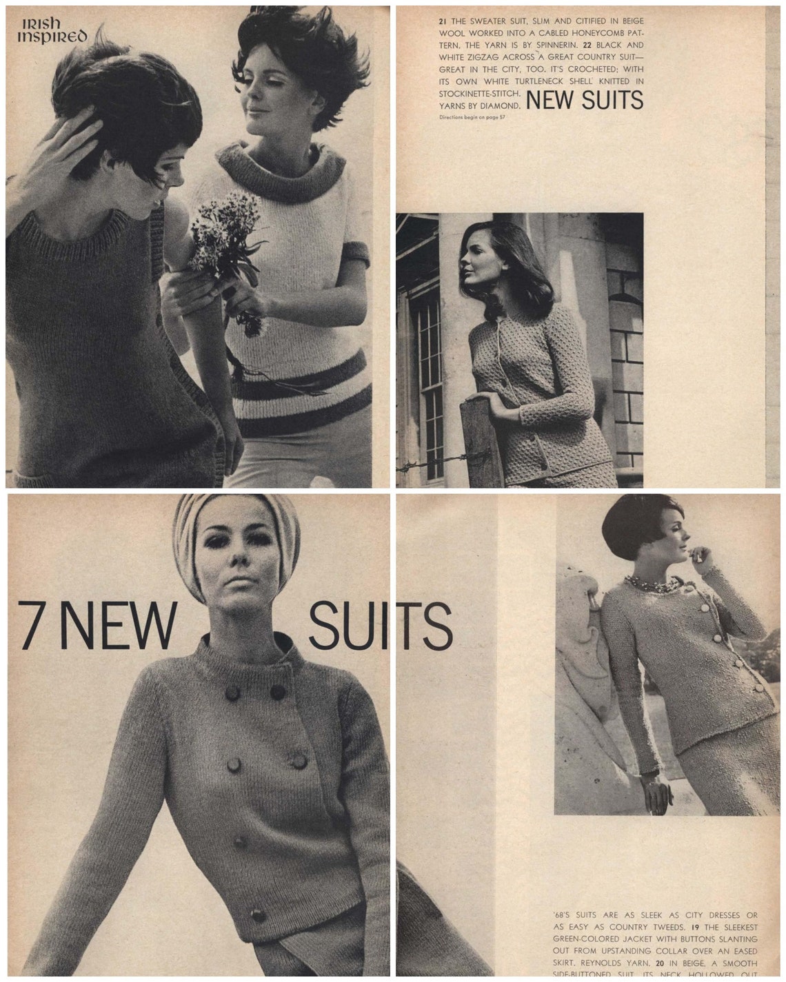 Vintage Knitting Pattern Magazine|vogue Knitting|spring-summer 1968 ...