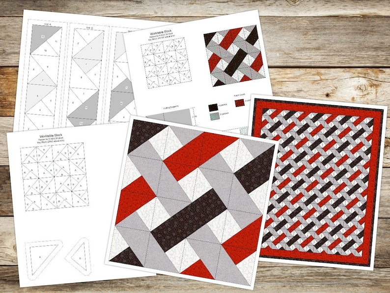 Digital PDF Quilt Block Pattern|easy Woven Quilt Block Pattern|modern ...